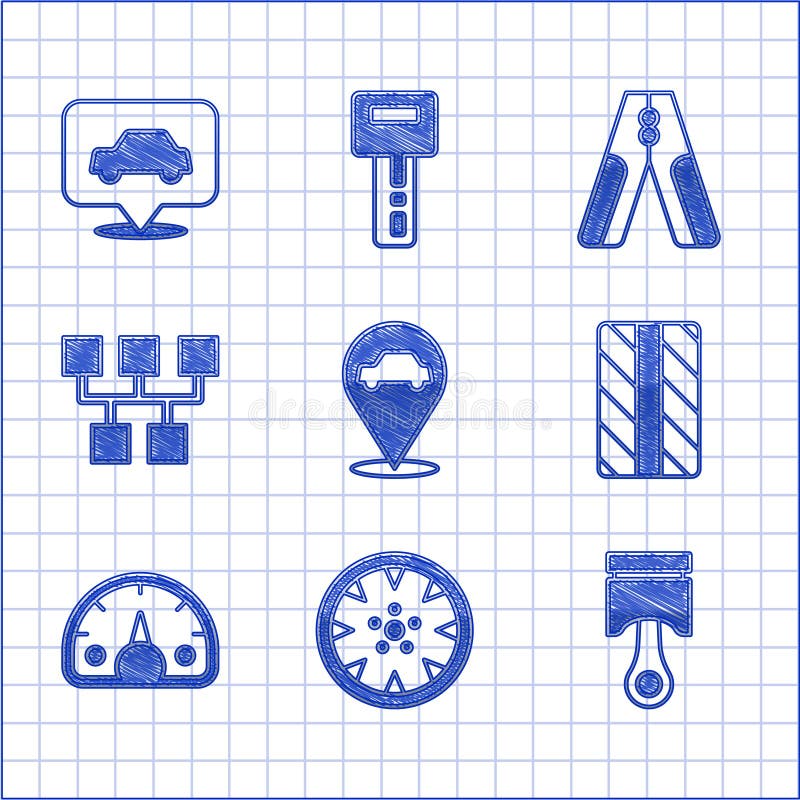 Set Location with Car Service, Alloy Wheel, Engine Piston, Car Tire ... Set Location with Car Service, Alloy Wheel, Engine Piston, Car Tire ...