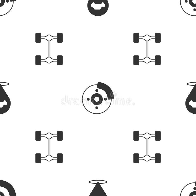 Set Location with Car Service, Car Brake Disk Caliper and Chassis on ...