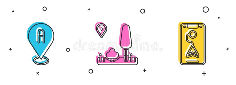 Set Location, City Map Navigation and Icon. Vector Stock Illustration ...