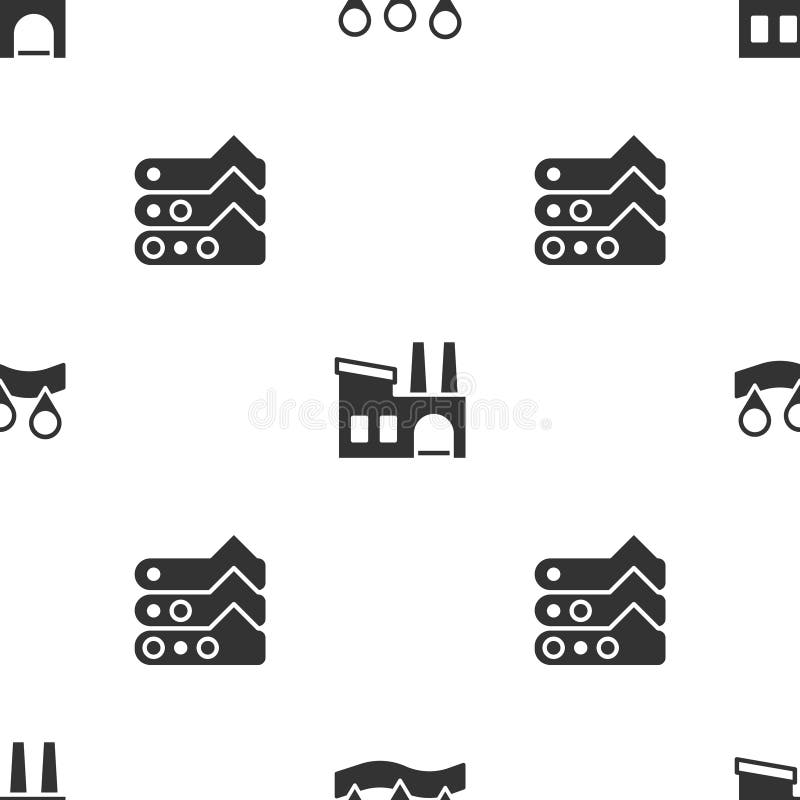 Set Location, Factory and Graph, Chart, Diagram on Seamless Pattern ...