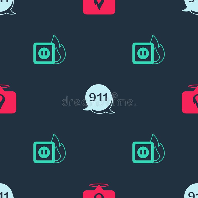 Set Location with Fire Flame, Emergency Call 911 and Electric Wiring of ...