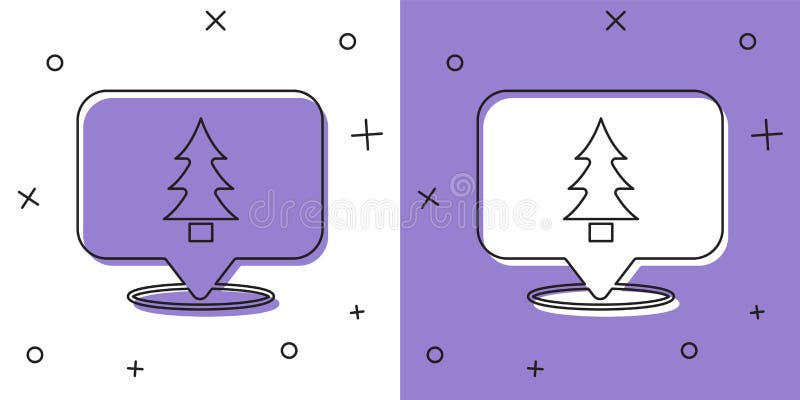 Set Location of the Forest on a Map Icon Isolated on White and Purple ...