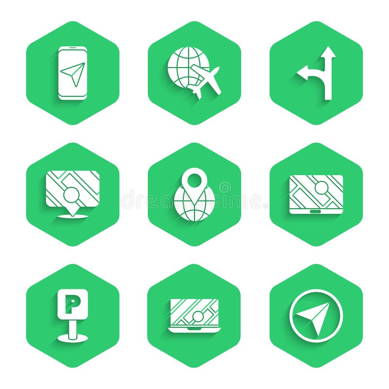 Set Location on the Globe, City Map Navigation, Infographic of City ...