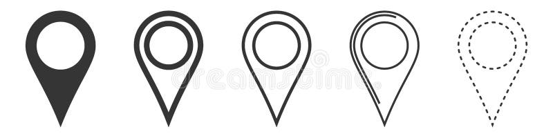 Set of Location Icons in Flat Style. Vector Icons Stock Illustration ...