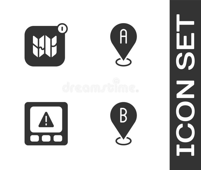 Set Location, Infographic of City Map, Gps Device Error and Icon ...