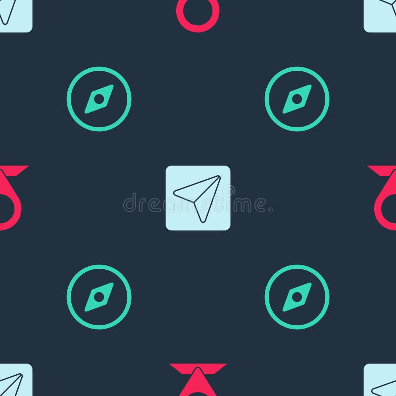 Set Location, Infographic of City Map Navigation and Compass on ...