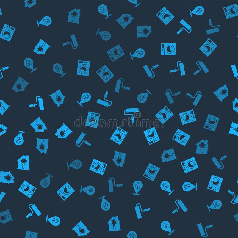 Set Location Lock, Washer, Paint Roller Brush and Search House on ...