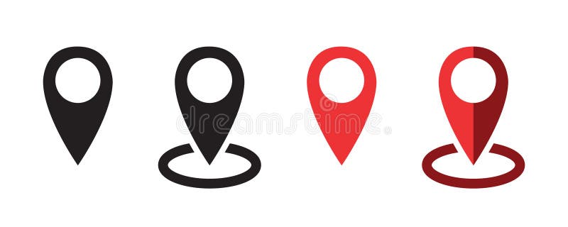 Set of Location Map Icons Isolated Stock Vector - Illustration of mark ...