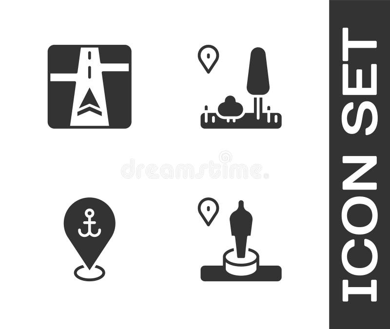 Set Location and Monument, Gps Device with Map, Anchor and City ...