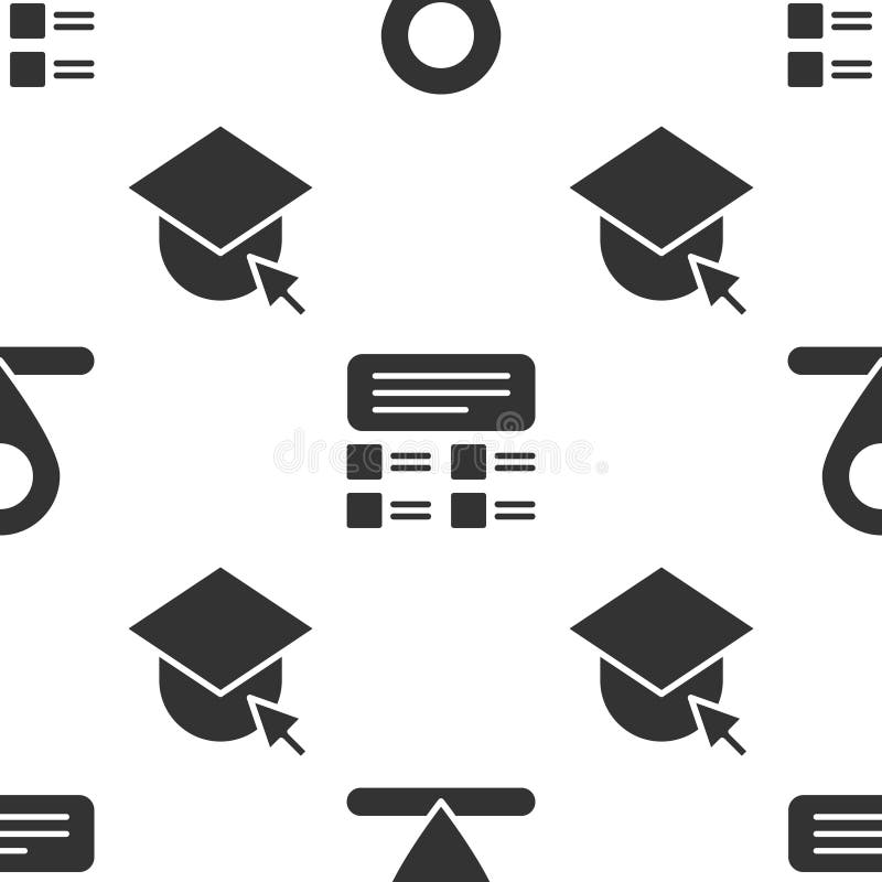 Set Location, Online Quiz, Test, Survey and Graduation Cap on Globe on ...