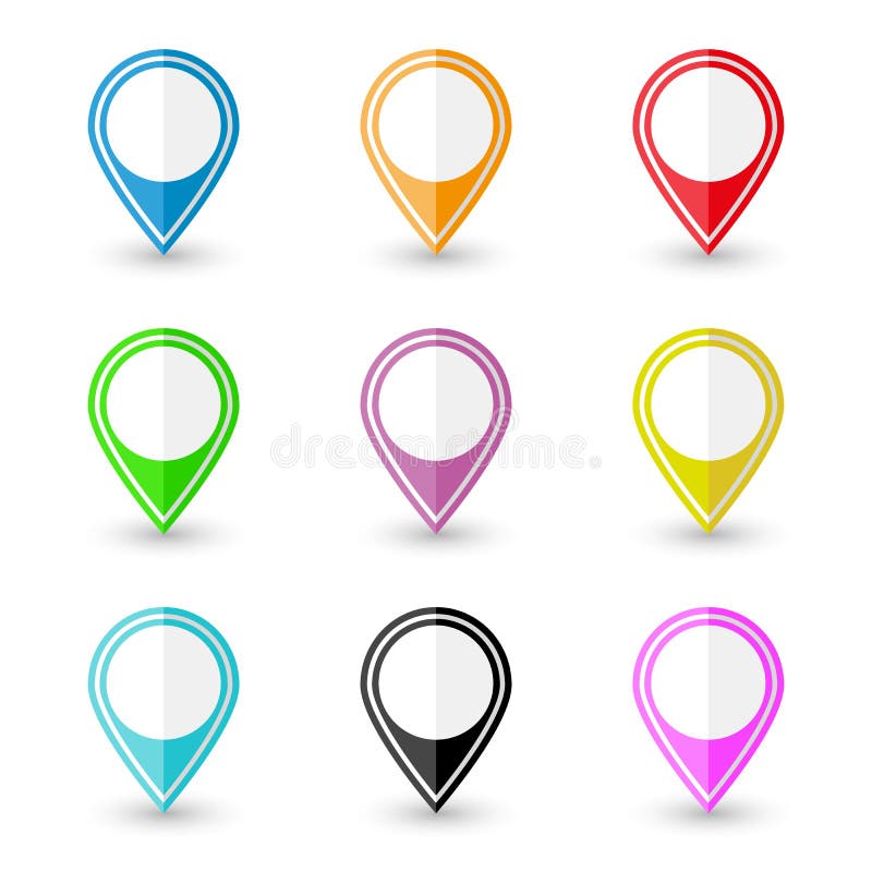 Set of location pin icons stock vector. Illustration of pointer - 105059756
