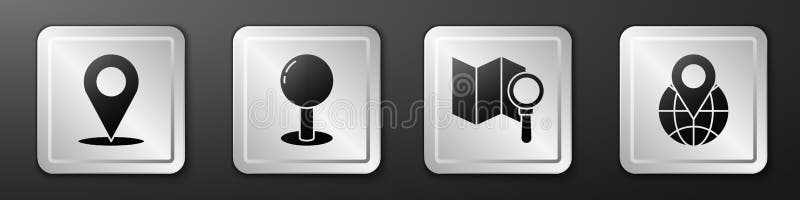 Set Location, Push Pin, Search Location and Location on the Globe Icon ...