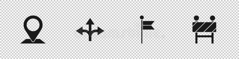 Set Location, Road Traffic Sign, Marker and Barrier Icon. Vector Stock ...