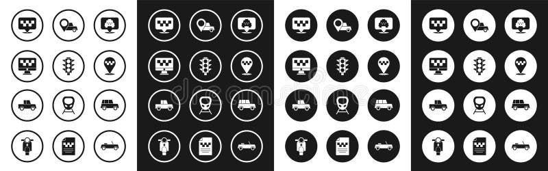 Set Location with Taxi, Traffic Light, Computer Call Service, Car and ...