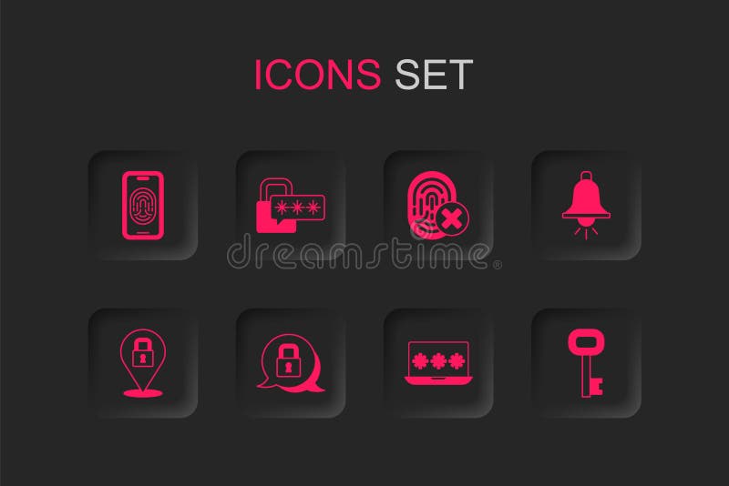 Set Lock, Cyber Security, Mobile with Fingerprint Scanner, Laptop ... Set Lock, Cyber Security, Mobile with Fingerprint Scanner, Laptop ...