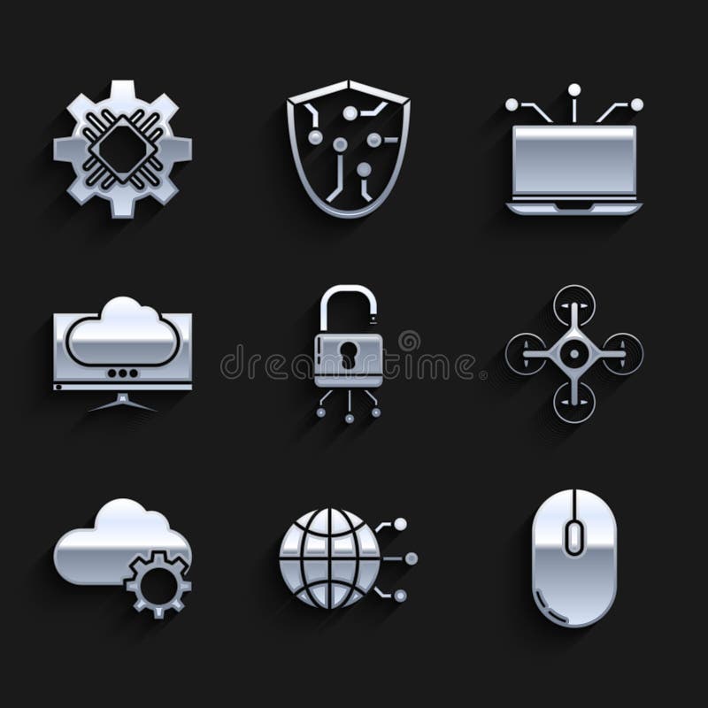 Set Lock on Digital Circuit Board, Global Technology or Social Network ...
