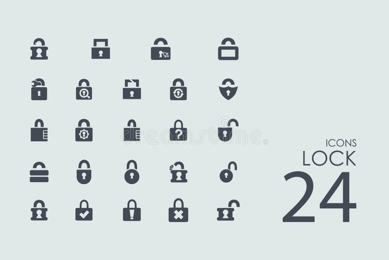 Set of lock icons stock vector. Illustration of open - 69155533