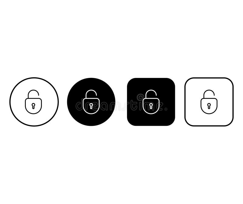 Set of Lock Icons. Web Buttons with Padlock Silhouettes Stock Vector ...