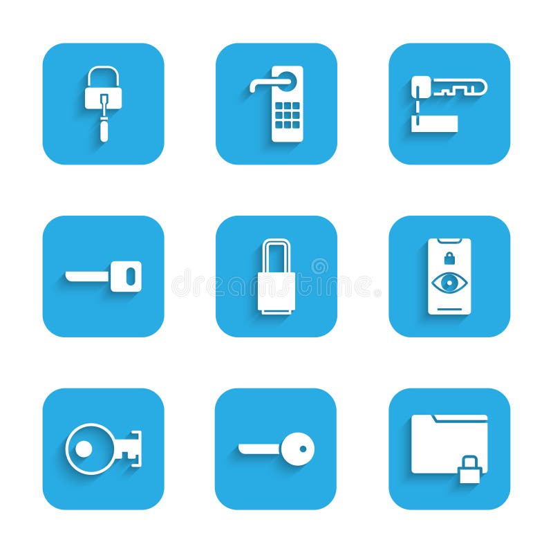 Set Lock, Key, Folder and Lock, Eye Scan, Marked Key and Picks for ...