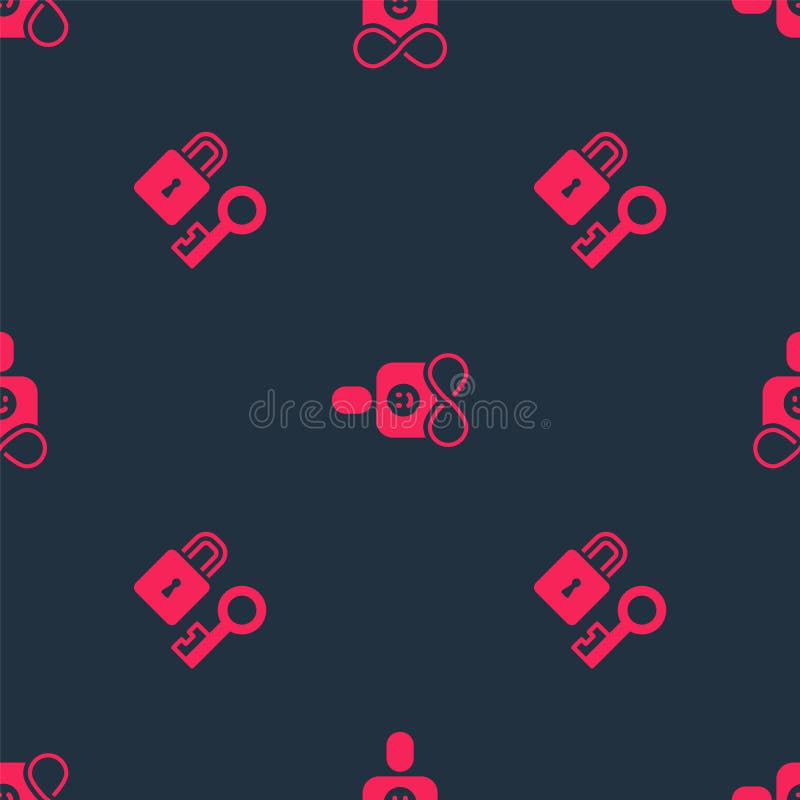 Set Lock with Key and Friends Forever on Seamless Pattern. Vector Stock ...