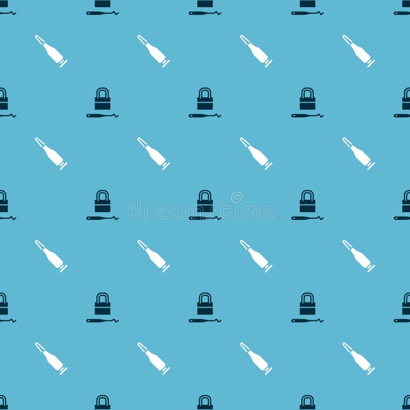 Set Lock Picks for Lock Picking and Bullet on Seamless Pattern. Vector ...