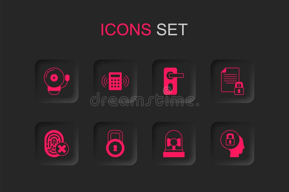 Set Lock, Security Keypad Access Panel, Ringing Alarm Bell, Document ...