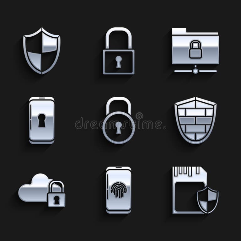 Sd Card Shield Fingerprint Scanner Stock Illustrations – 22 Sd Card ...