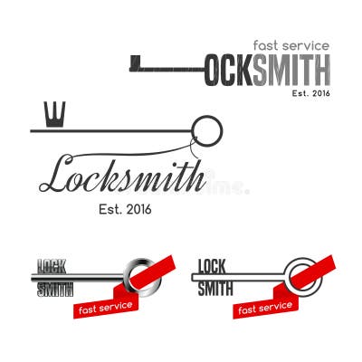 Set of Locksmith Vector Logos Stock Vector - Illustration of element ...