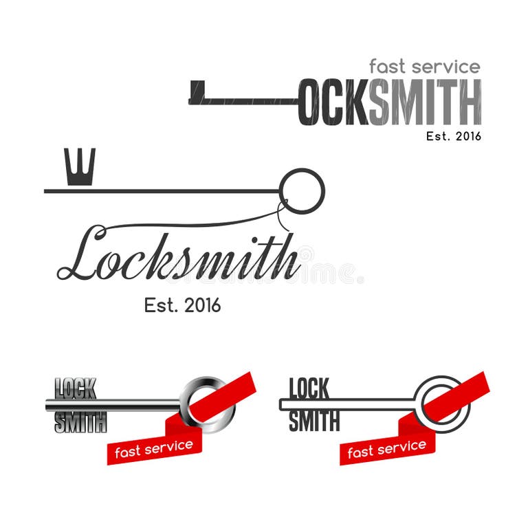 Set of Locksmith Vector Logos Stock Vector - Illustration of element ...