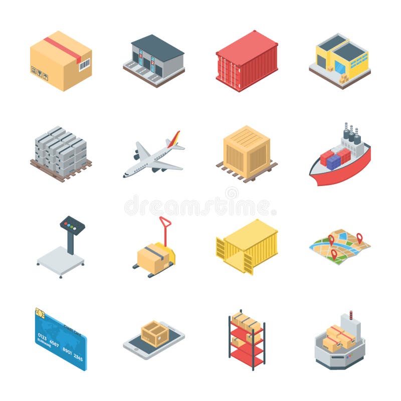 Set of Logistics Icons stock illustration. Illustration of scale ...