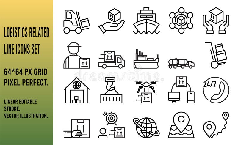 Logistics Related Icons stock illustration. Illustration of ...