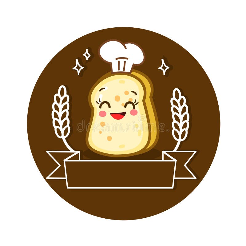 Logo Cute Bread Crispy Vector. Stock Vector - Illustration of equipment ...