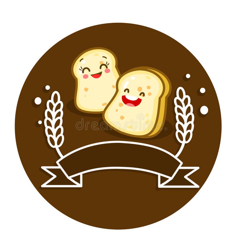 Logo Cute Bread Crispy Vector. Stock Vector - Illustration of bowl ...