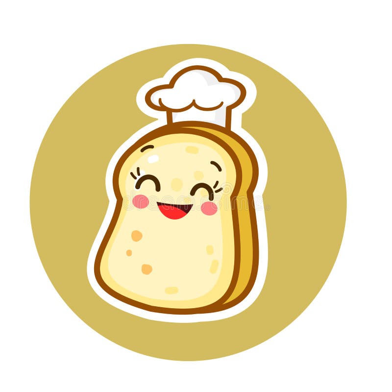 Logo Cute Bread Crispy Vector. Stock Vector - Illustration of cartoon ...