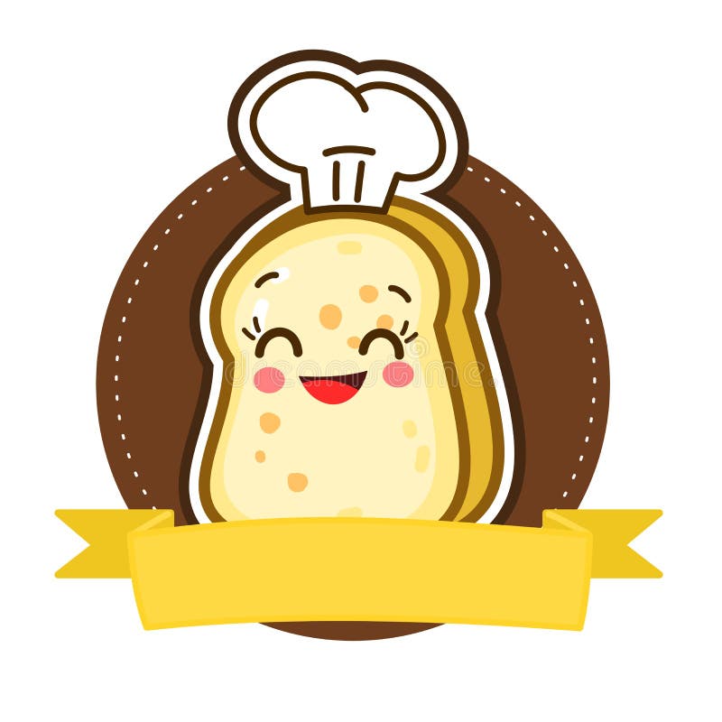 Logo Cute Bread Crispy Vector. Stock Vector - Illustration of call ...