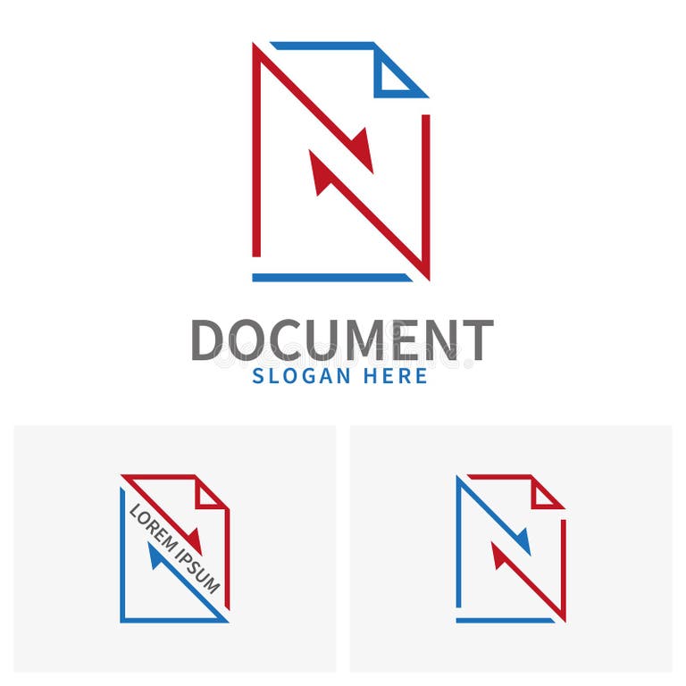 Set Logo Document. Sheets of Paper with Arrows Depicts the Exchange of ...