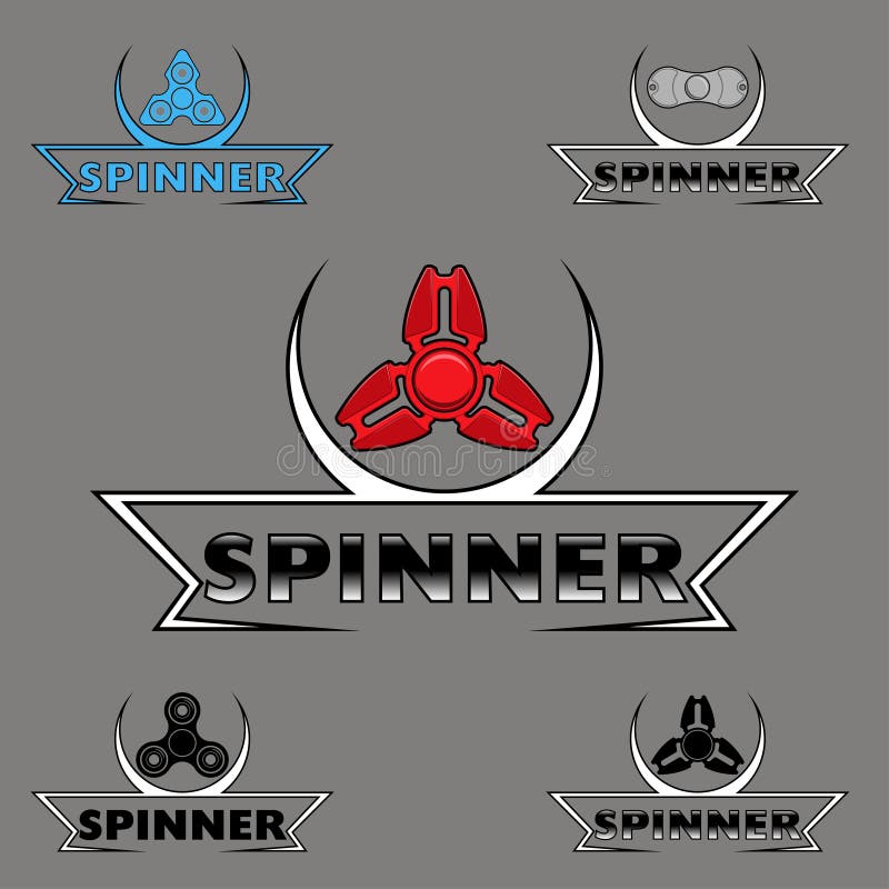 Set Logo hand spinner toys stock vector. Illustration of relaxing ...