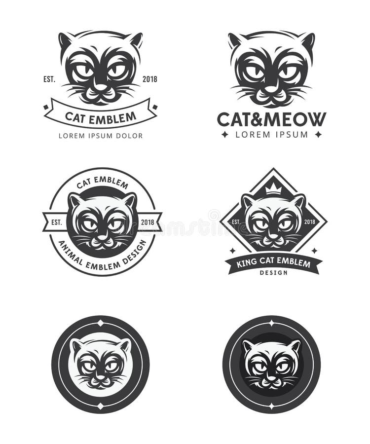 Cat Face Logo - Vector Illustration Stock Vector - Illustration of logo ...