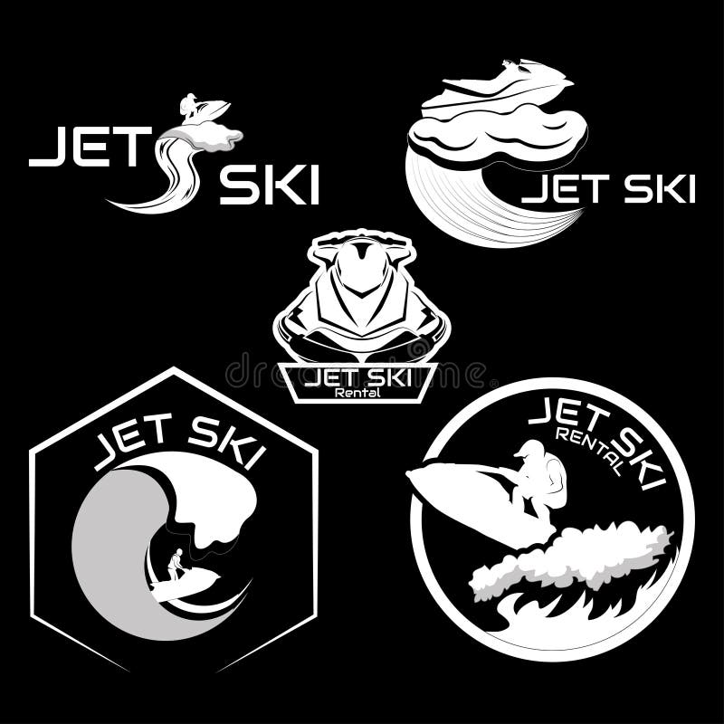 Set Logo jet ski, scooter stock vector. Illustration of beach - 92015428