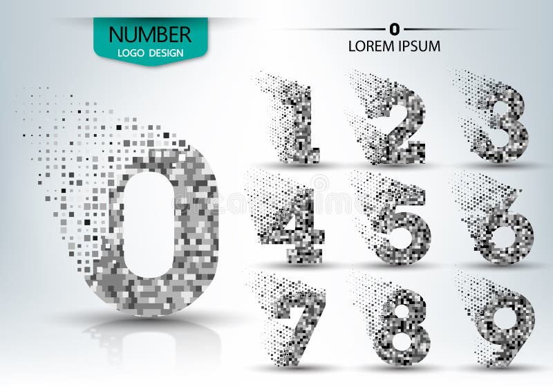 Set of Logo Number Shape Spread Vector Design Stock Vector ...