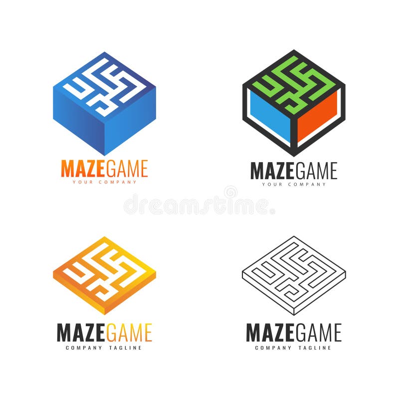 Maze logo design. stock vector. Illustration of idea - 154599174