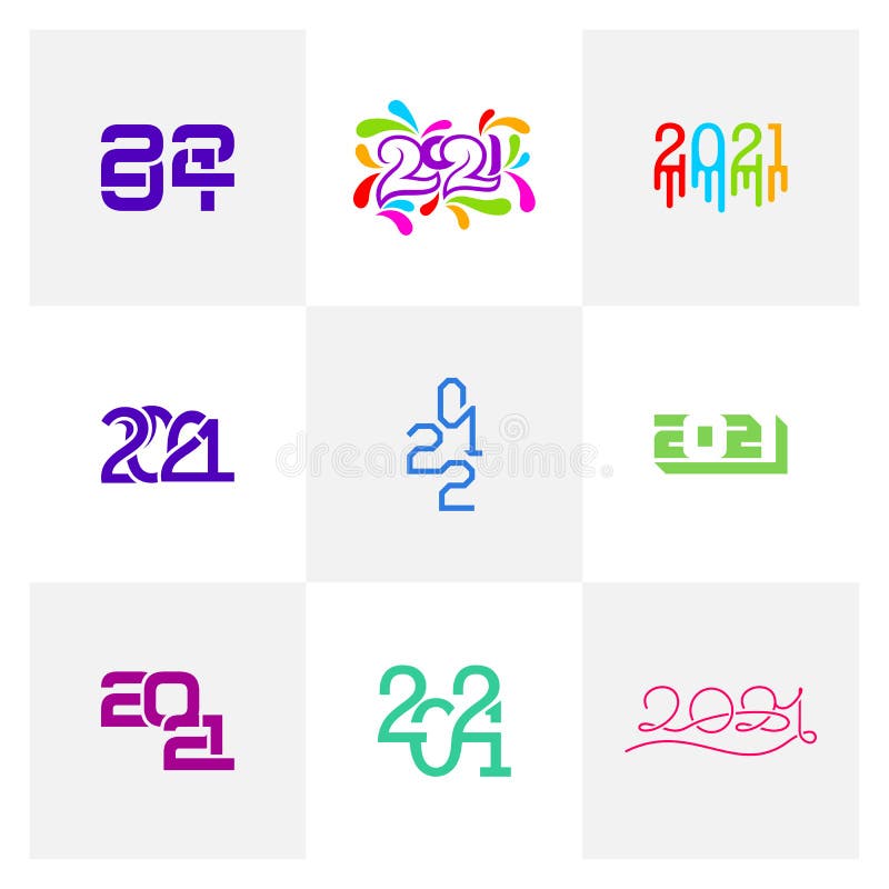 Set of 2021 Logo Vector Template, Creative 2021 Logo Design Concepts ...