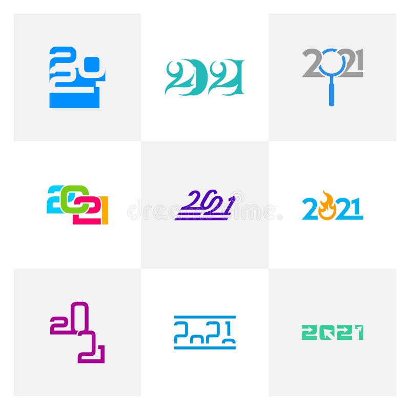 Set of 2021 Logo Vector Template, Creative 2021 Logo Design Concepts ...