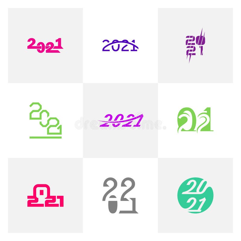 Set of 2021 Logo Vector Template, Creative 2021 Logo Design Concepts ...