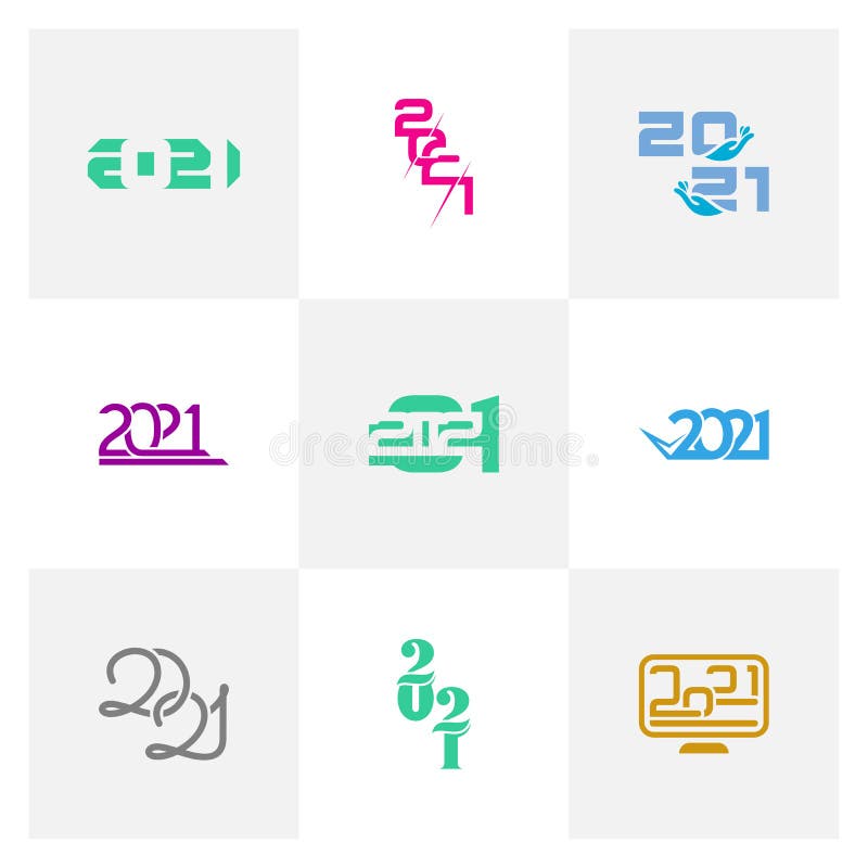 Set of 2021 Logo Vector Template, Creative 2021 Logo Design Concepts ...