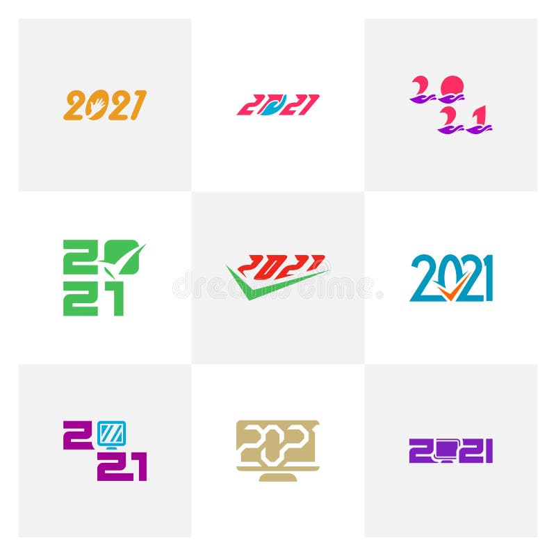 Set of 2021 Logo Vector Template, Creative 2021 Logo Design Concepts ...