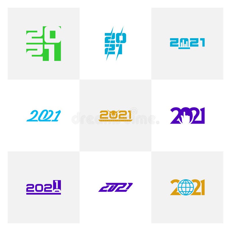 Set of 2021 Logo Vector Template, Creative 2021 Logo Design Concepts ...
