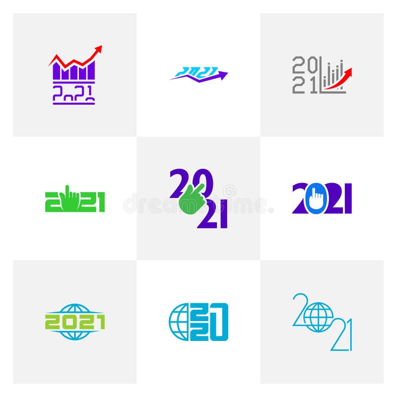 Set of 2021 Logo Vector Template, Creative 2021 Logo Design Concepts ...