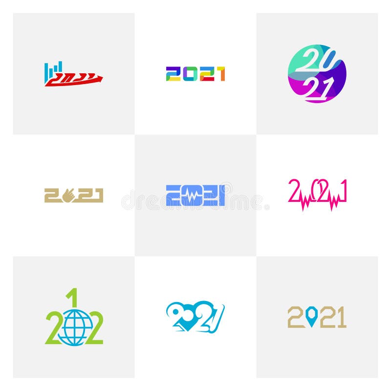 Set of 2021 Logo Vector Template, Creative 2021 Logo Design Concepts ...