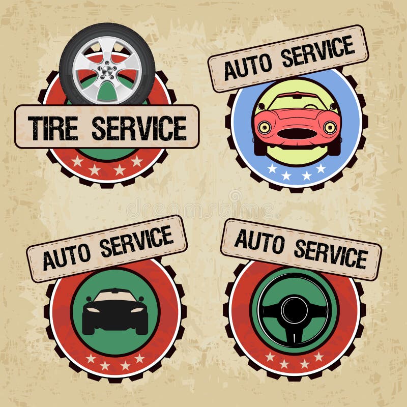Set of Logos for Car Service - Vector Illustration. Stock Vector ...